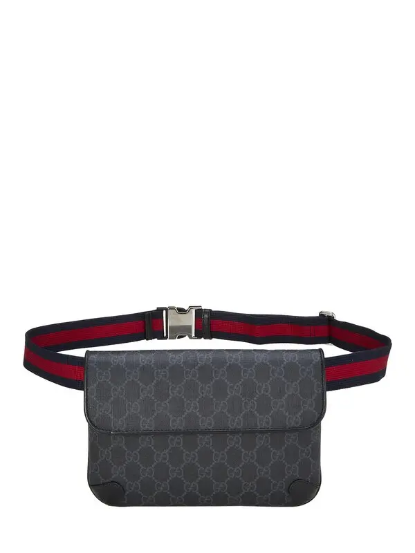 Gucci Gg Supreme Web Belt Bag - Black