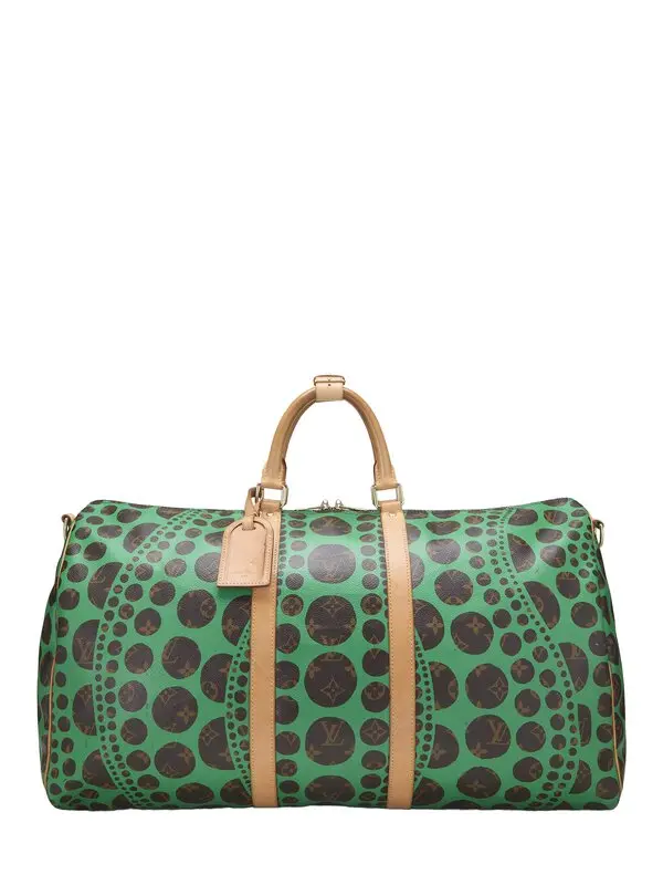 LOUIS VUITTON Yayoi Kusama X Infinity Dots Keepall Bandouliere 55 - Green