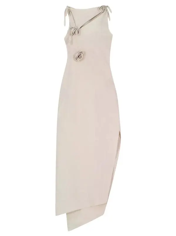 Coperni Rosette Knot Maxi Gown - Neutrals