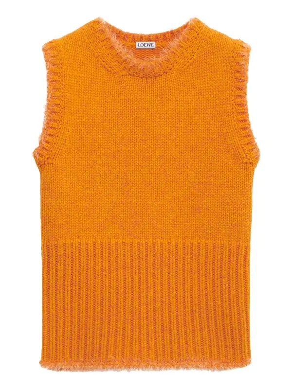 Loewe Wool-blend Ribbed Sweater Vest - Orange