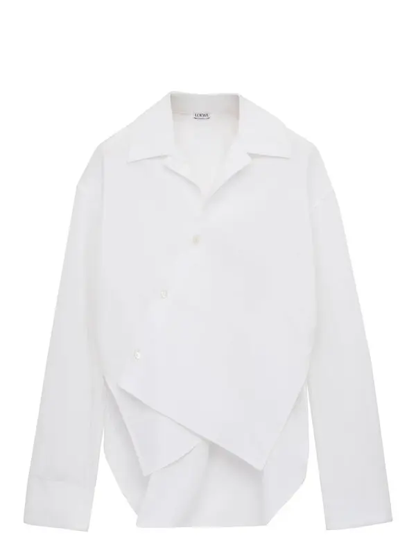 Loewe Cotton-blend Asymmetric Shirt - White