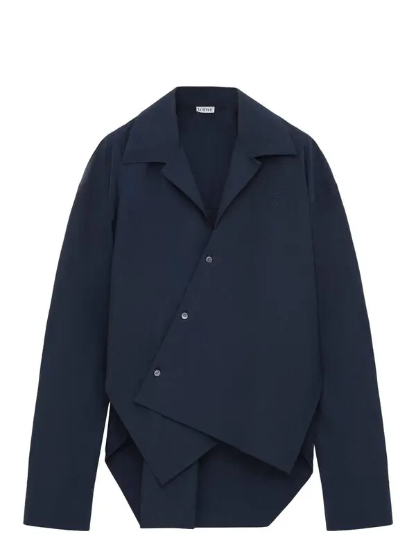 Loewe Cotton-blend Asymmetric Shirt - Navy