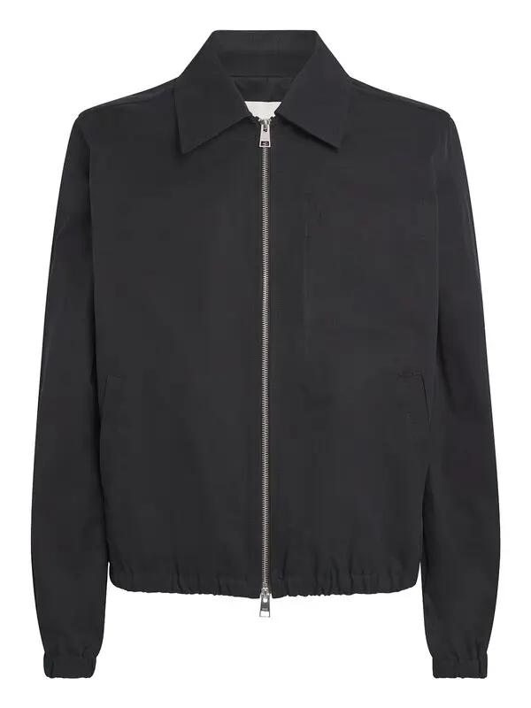 Ami Cotton Gabardine Zip-up Jacket - Black