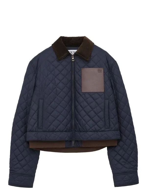 Loewe Quilted Monogram Field Jacket - Navy