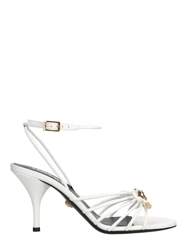 Versace Opera Bow Leather Sandals - White