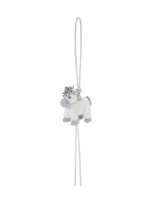 Loewe Felt Horse Bag Charm - White