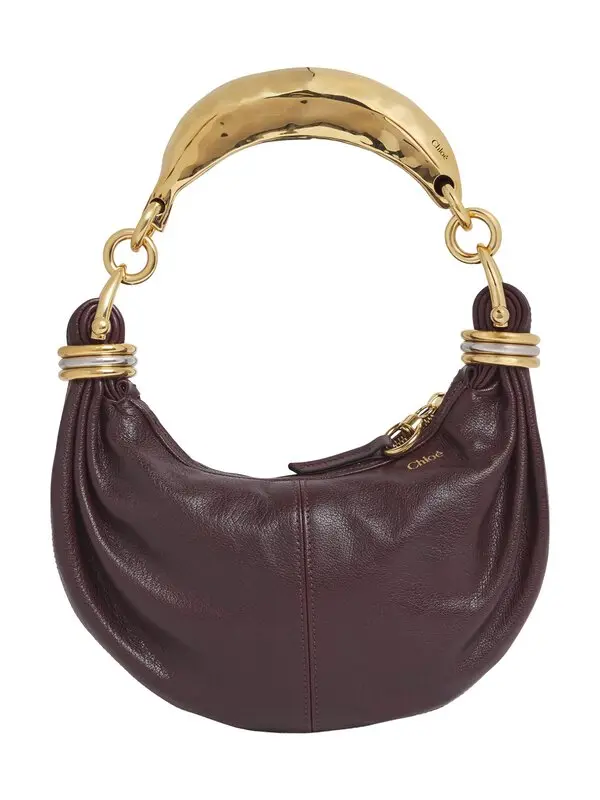 Chloé Mini Leather Top-handle Bag - Burgundy