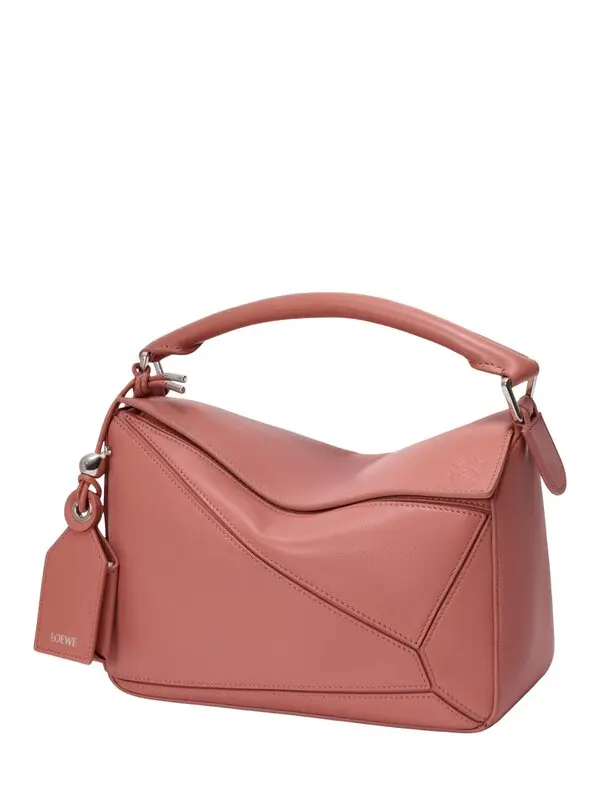 Loewe Small Leather Featherlight Puzzle Top-handle Bag - Pink
