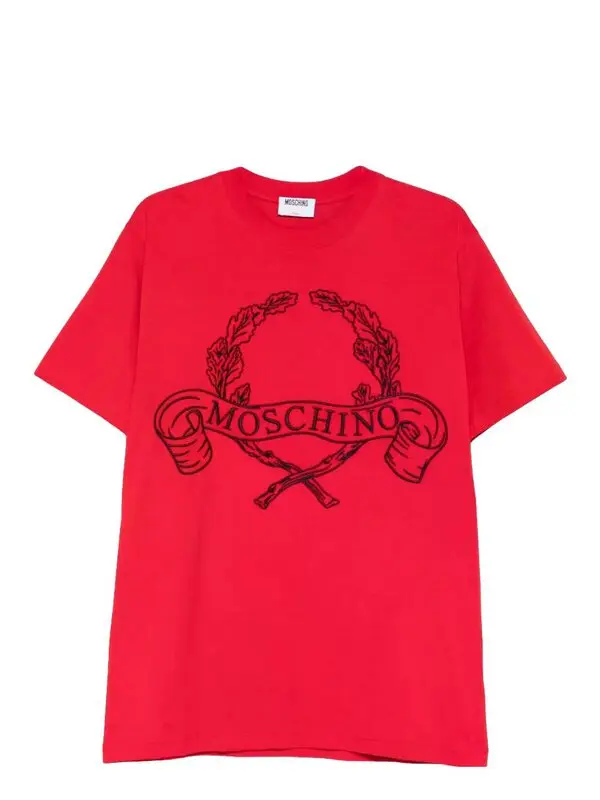 Moschino Laurel Logo T-shirt - Red