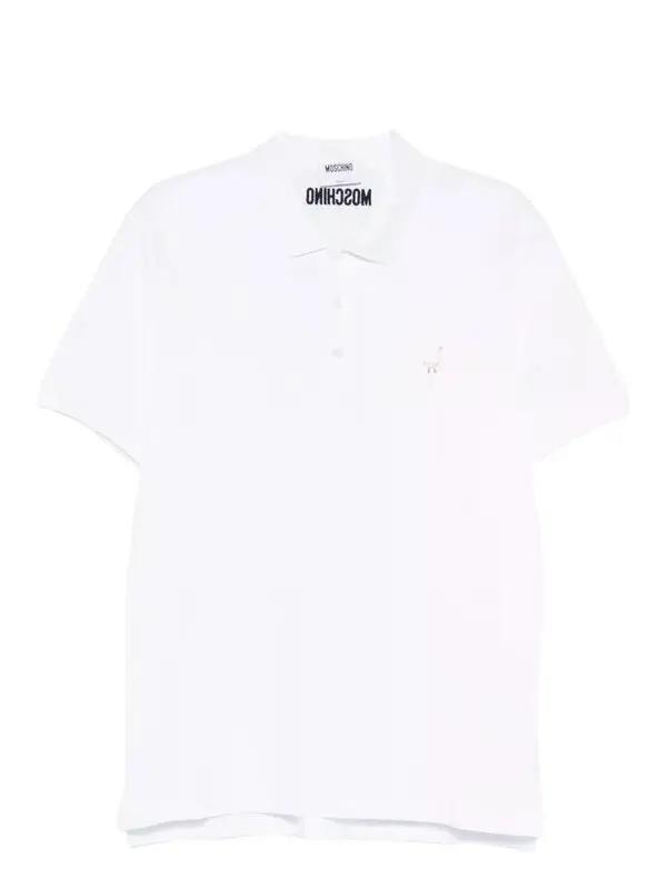 Moschino Animal Appliqué Polo Shirt - White