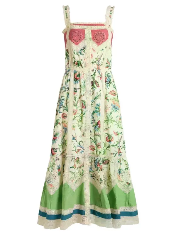 Etro Floral-print Midi Dress - Neutrals