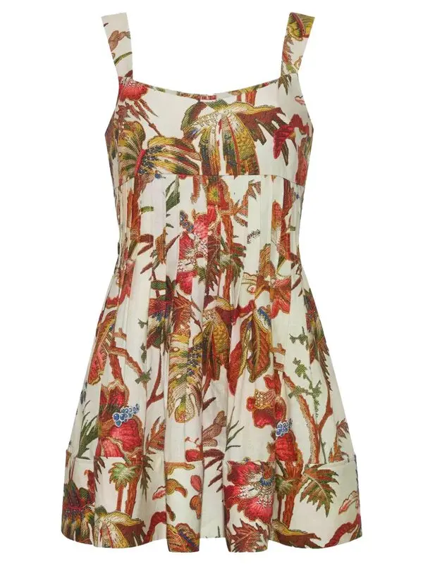 Cara Cara Ria Floral-print Mini Dress - Neutrals