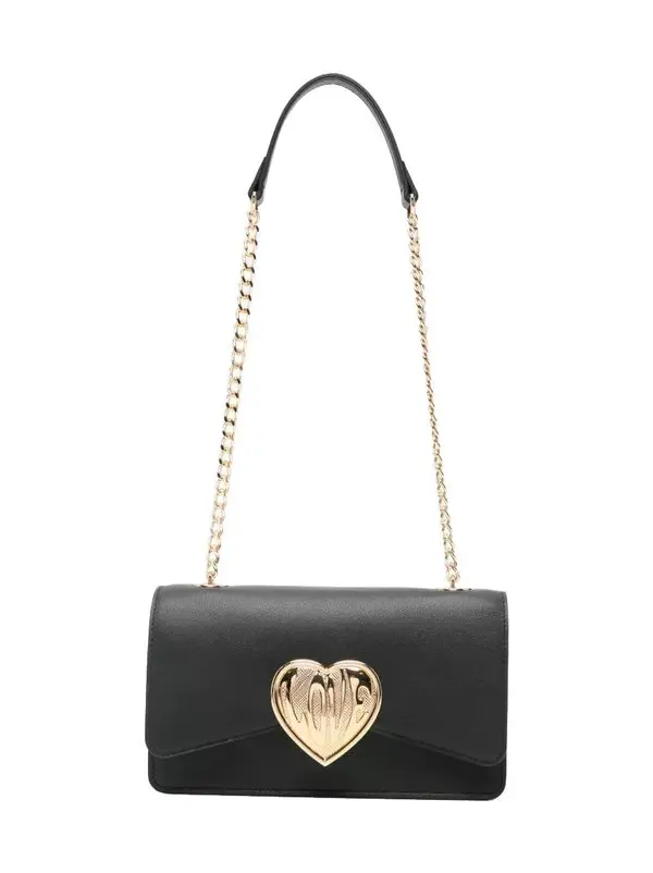 Moschino Heart-plaque Shoulder Bag - Black