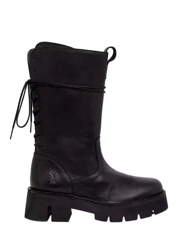 Fly London Lace-up Platform Boots - Black