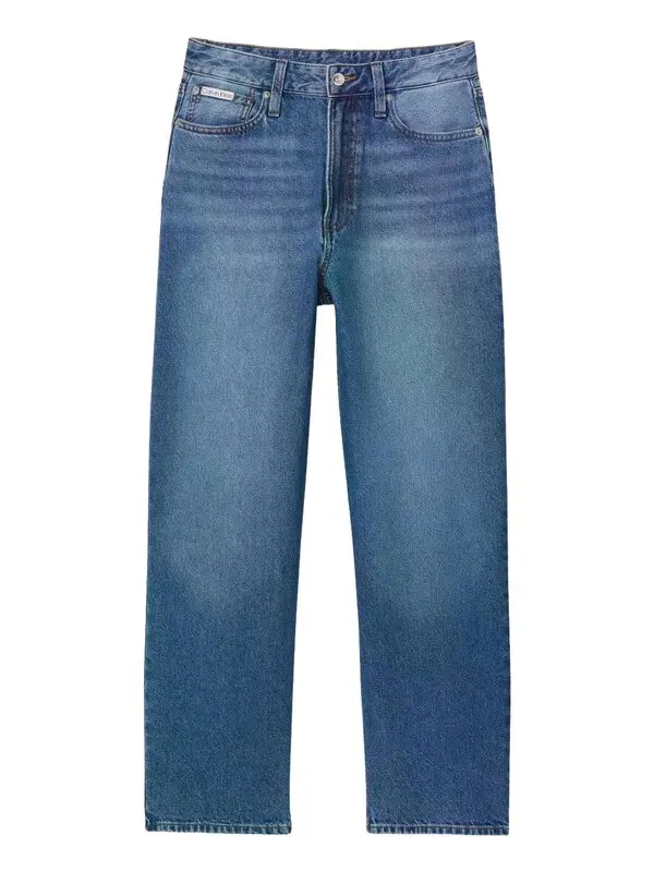 Calvin Klein Straight Leg Trousers - Blue