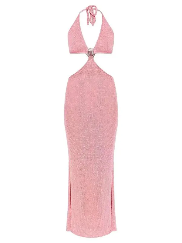 PARAMIDONNA Ring Halterneck Knit Dress - Pink