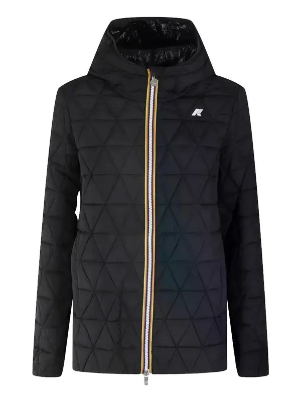 K-WAY Quilted Hooded Jacket - Black