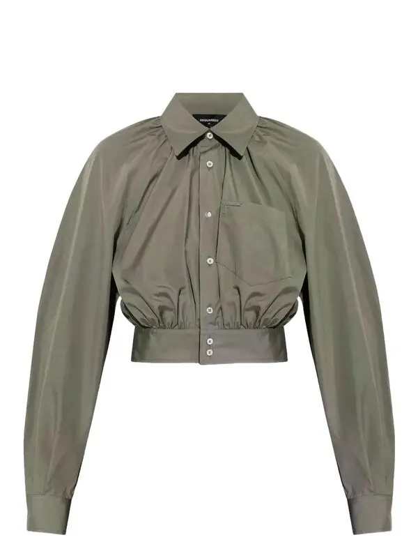 Dsquared2 Collared Cropped Shirt - Green