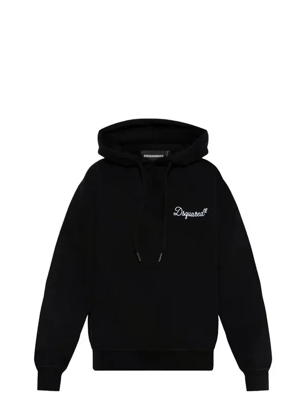 Dsquared2 Embroidered Hooded Top - Black