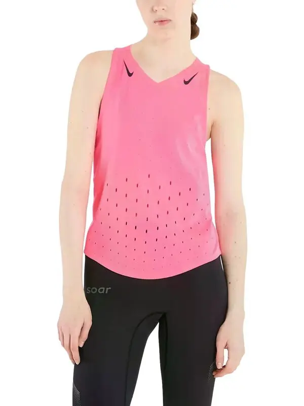 Nike Perforated V-neck Top - Pink