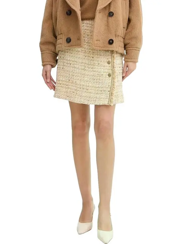 Luisa Spagnoli Freccia Button Fringed-trim Mini Skirt - Neutrals