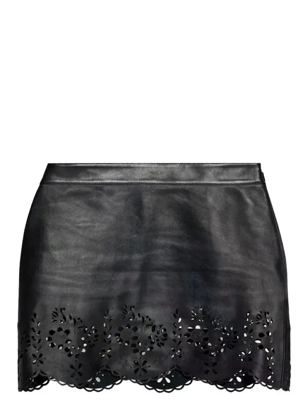 Isabel Marant Floral Laser-cut Skirt - Black