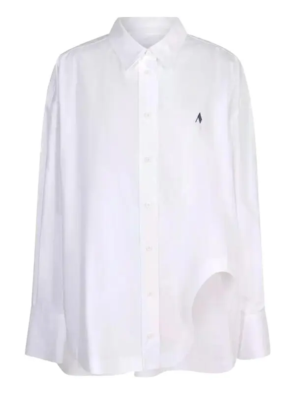 Attico Diana Embroidered-logo Shirt - White