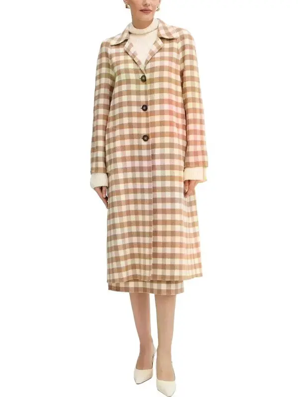 Luisa Spagnoli Scuderia Checked Button-up Coat - Neutrals