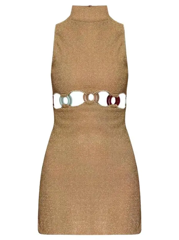 Oseree Cutout Ring Minidress - Gold