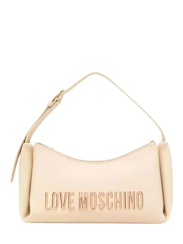 Moschino Embossed Logo Shoulder Bag - Neutrals
