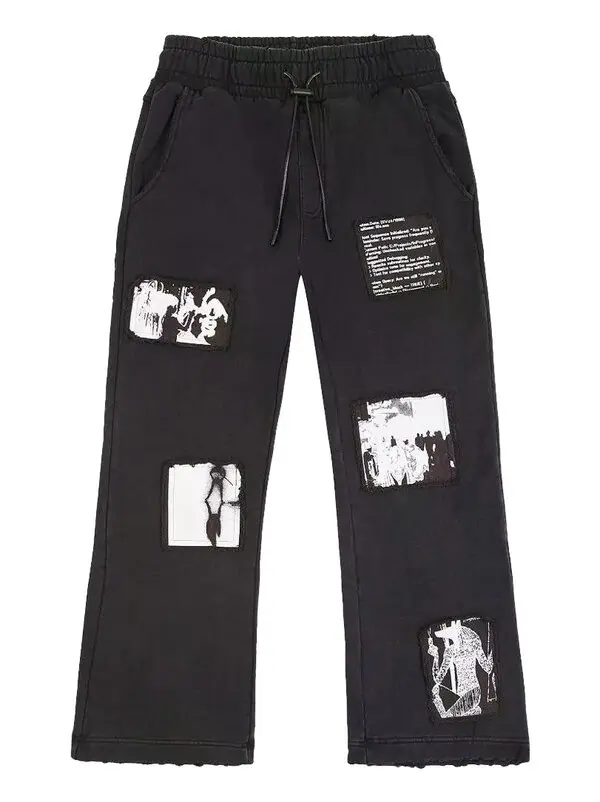 RtA Griffin Patch Track Pants - Black