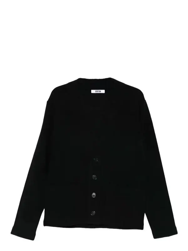 GRIFONI Button-fastening Pocket Cardigan - Black