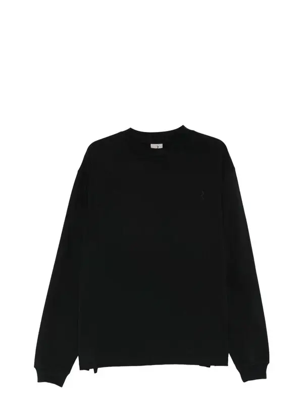 RHUN Logo-detail Long-sleeve Top - Black