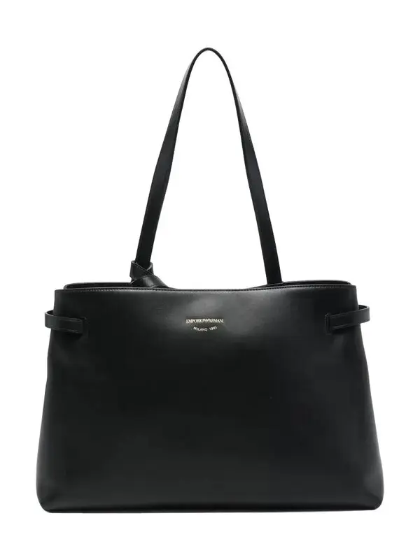 Emporio Armani Leather Tote Bag - Black
