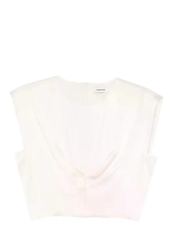 Sandro Pleated Blouse - Neutrals