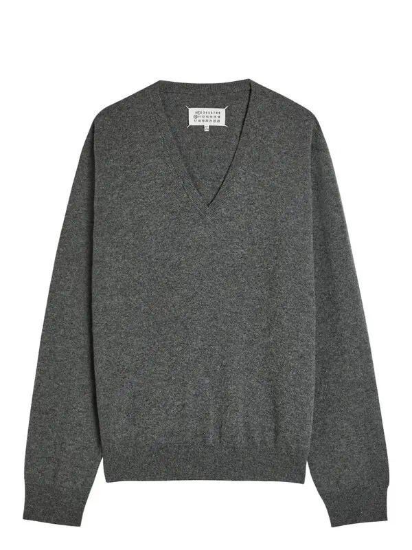 MAISON MARGIELA V-neck Wool Jumper - Dark Grey