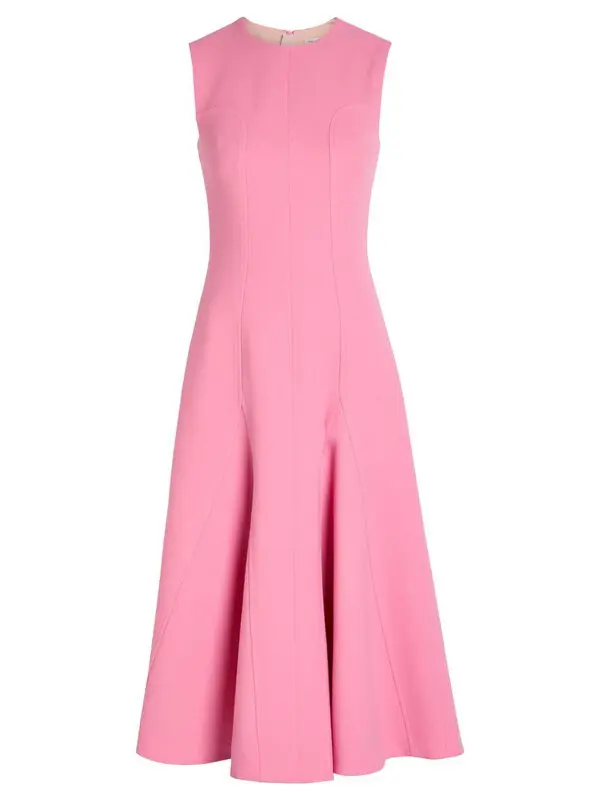 EMILIA WICKSTEAD Benicia Wool-crepe Midi Dress - Pink