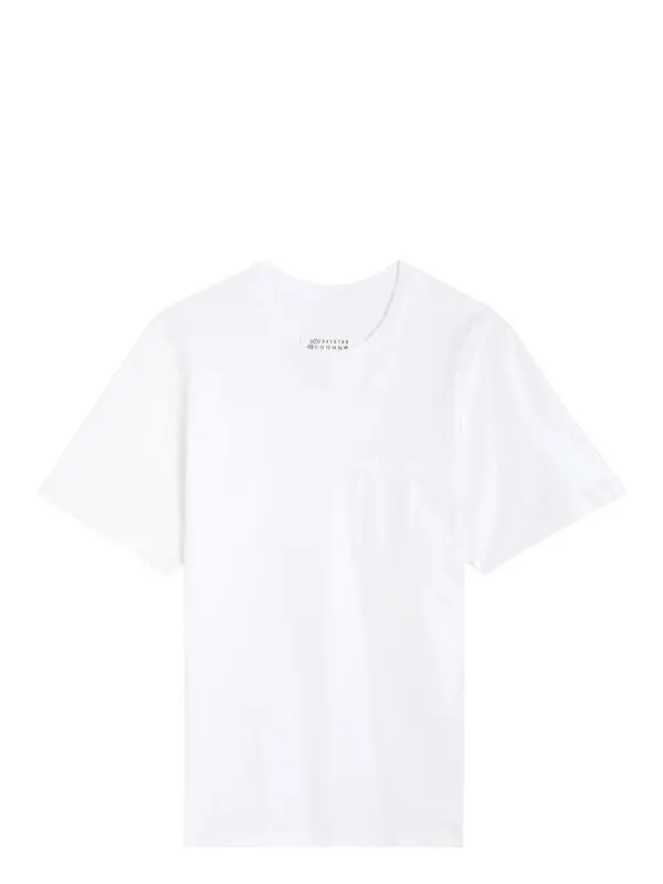 MAISON MARGIELA Coated Cotton T-shirt With Pocket - White