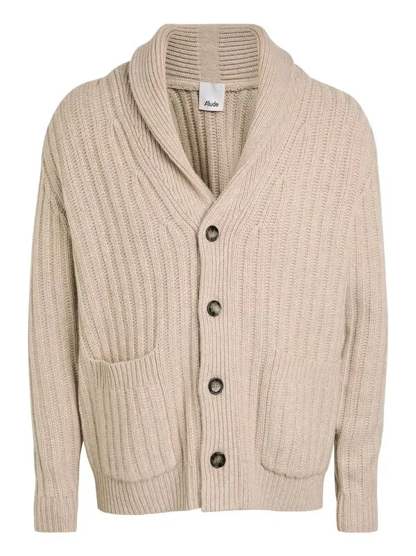 ALLUDE Wool And Cashmere-blend Cardigan - Beige