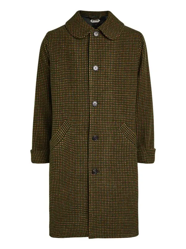 BODE Hedgerow Polka Dot-jacquard Wool Coat - Multicoloured 1