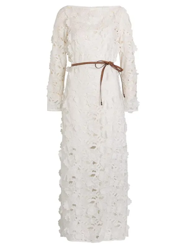 Zimmermann Patience Floral-embroidered Cotton Maxi Dress - Ivory