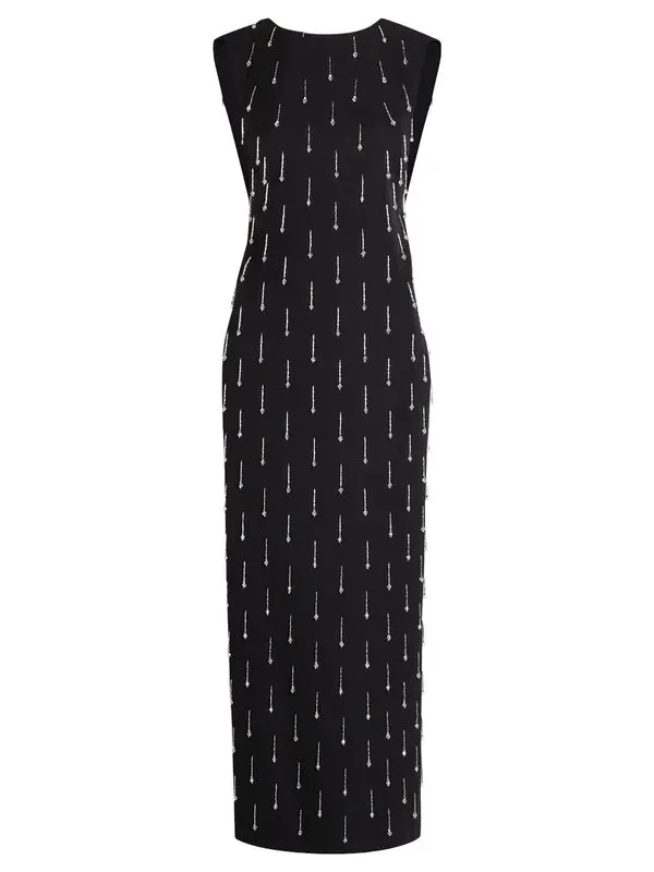 ARMARIUM Crystal-embellished Wool Midi Dress - Black