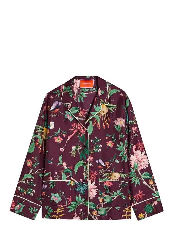 La DoubleJ Zooflora Printed Silk-twill Shirt - Multicoloured
