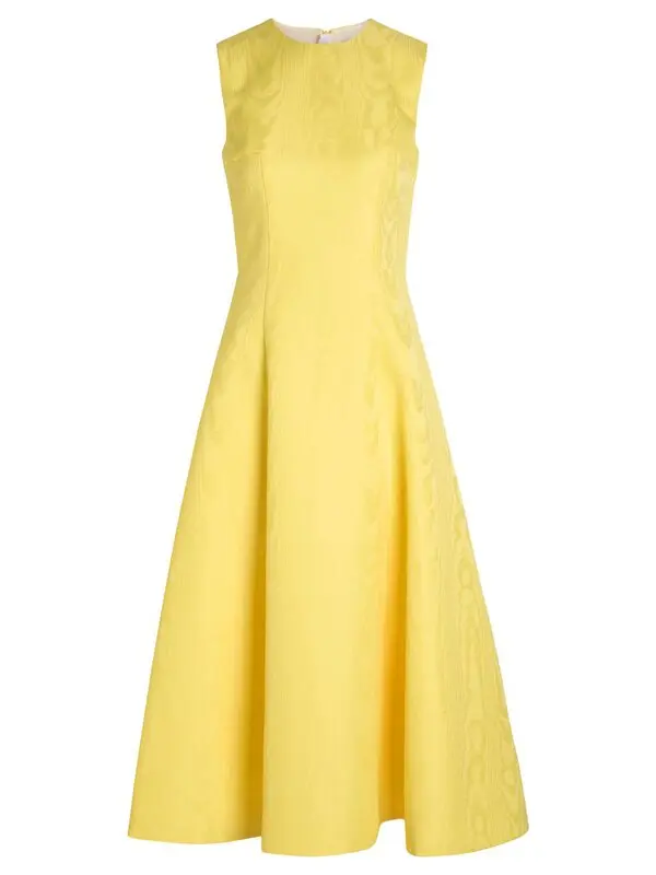 EMILIA WICKSTEAD Moiré Midi Dress - Yellow