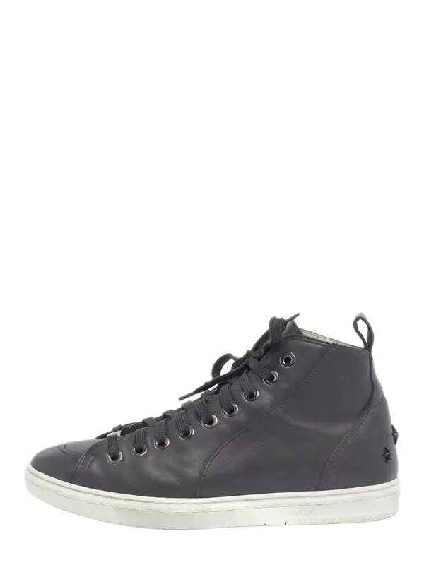 JIMMY CHOO Leather High-top Sneakers - Grey
