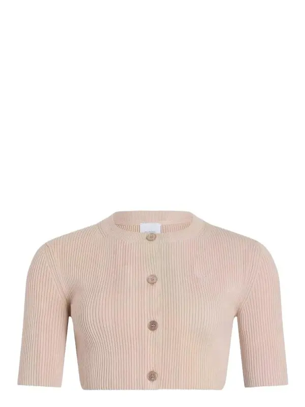 Patou Ribbed Cropped Cardigan - Neutrals