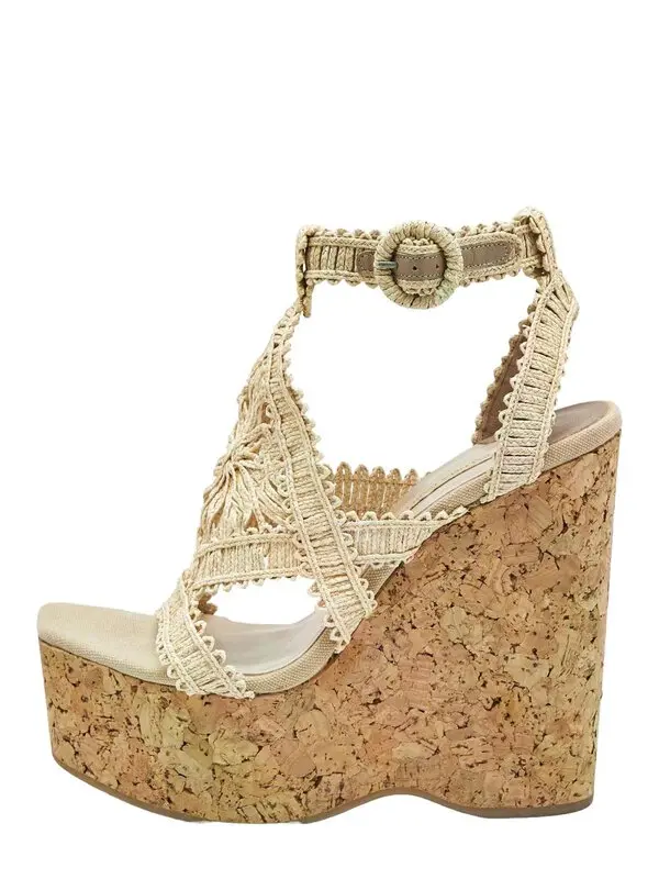 PALOMA BARCELO Raffia-cork Wedge Sandals - Neutrals