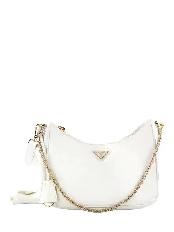 Prada Re-edition 2005 Saffiano Leather Shoulder Bag - White