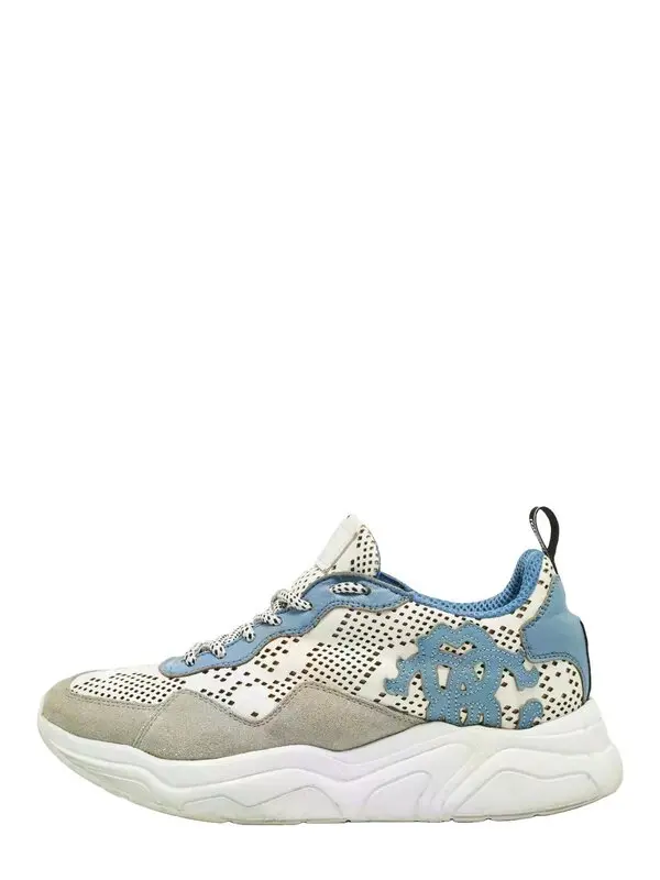Roberto Cavalli Lace-up Suede-panel Sneakers - White
