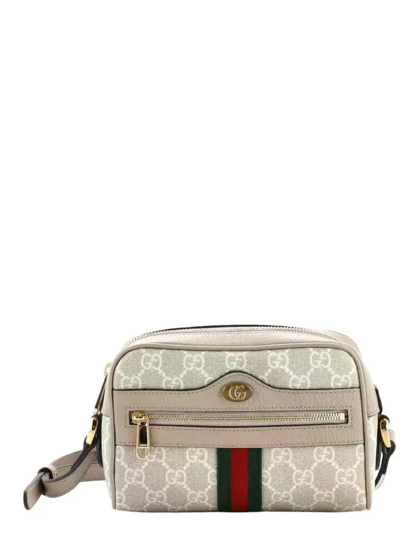 Gucci Ophidia Mini Shoulder Bag Gg Coated Canvas - Neutrals